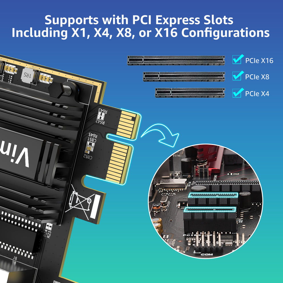 5G Base-T PCIe Network Card - RJ45 Port, with Realtek RTL8126 | VIMIN